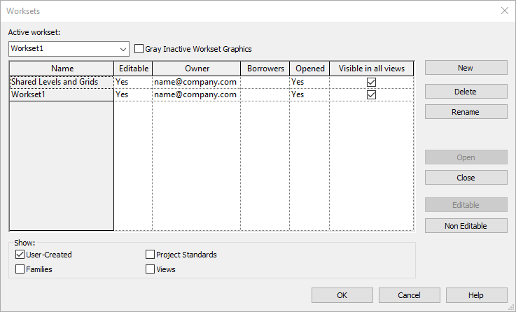 Work together in a project with worksharing - one central file controlling the whole project